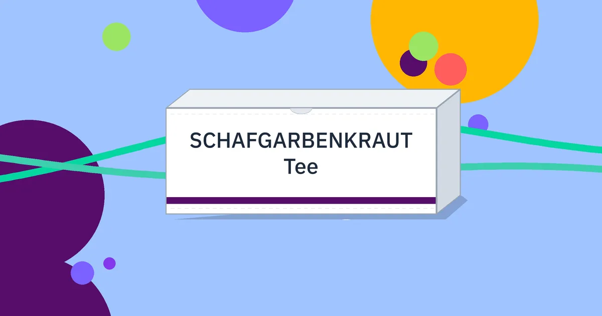 Symbolbild: Packung mit der Aufschrift SCHAFGARBENKRAUT Tee (PZN 05467257) – Verfügbarkeit und Bezug in Apotheken in Frankfurt am Main