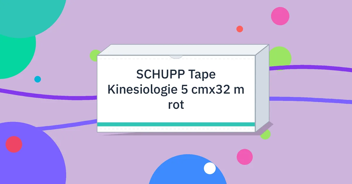 Symbolbild: Packung mit der Aufschrift SCHUPP Tape Kinesiologie 5 cmx32 m rot (PZN 14446484) – Verfügbarkeit und Bezug in Apotheken in Frankfurt am Main