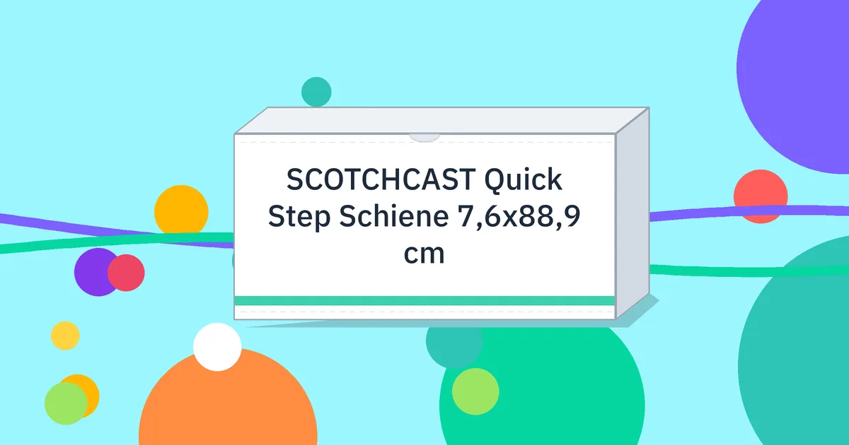 Symbolbild: Packung mit der Aufschrift SCOTCHCAST Quick Step Schiene 7,6x88,9 cm (PZN 17440157) – Verfügbarkeit und Bezug in Apotheken in Frankfurt am Main