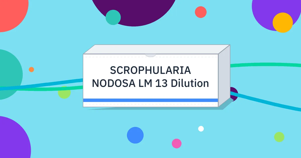Symbolbild: Packung mit der Aufschrift SCROPHULARIA NODOSA LM 13 Dilution (PZN 13184467) – Verfügbarkeit und Bezug in Apotheken in Frankfurt am Main