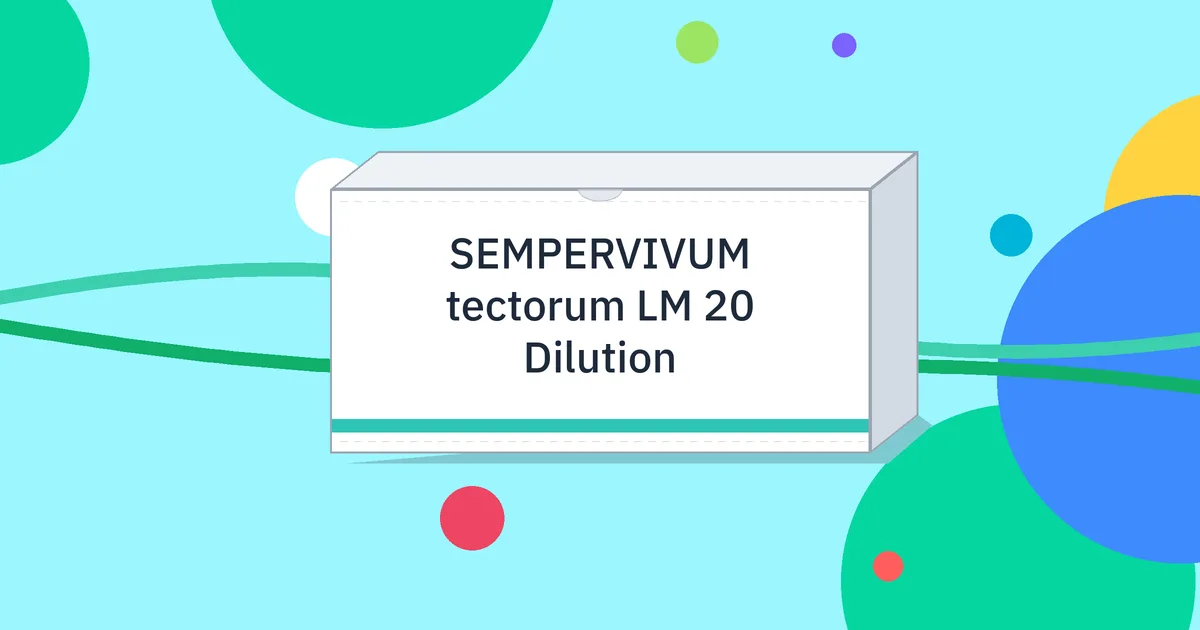 Symbolbild: Packung mit der Aufschrift SEMPERVIVUM tectorum LM 20 Dilution (PZN 13186294) – Verfügbarkeit und Bezug in Apotheken in Frankfurt am Main