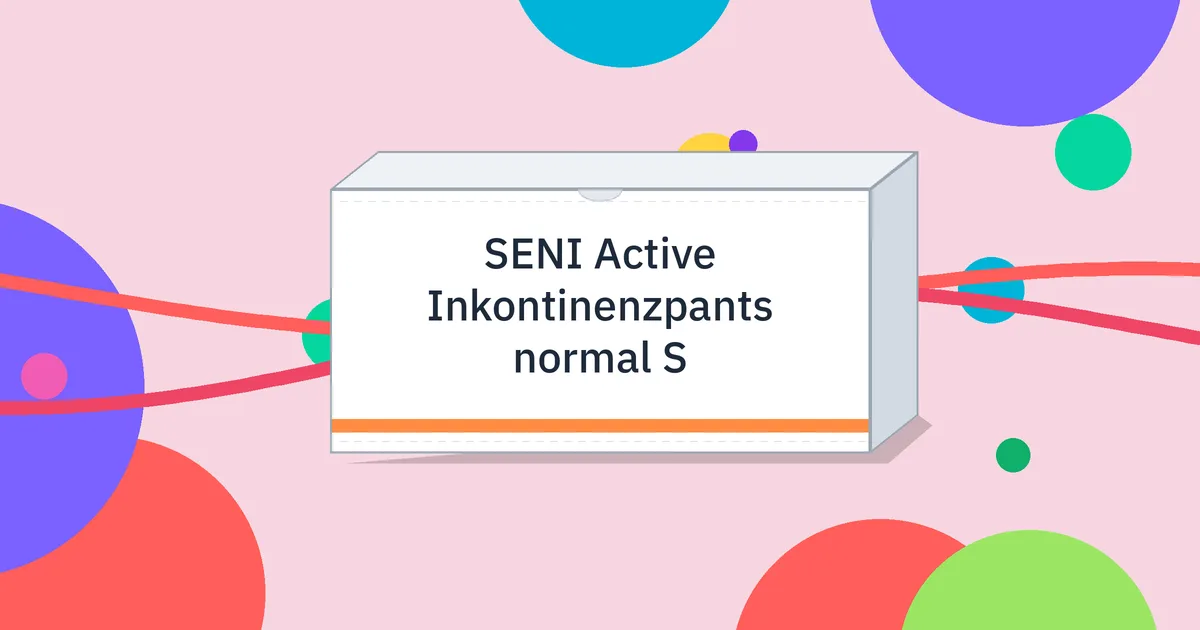 Symbolbild: Packung mit der Aufschrift SENI Active Inkontinenzpants normal S (PZN 07229473) – Verfügbarkeit und Bezug in Apotheken in Frankfurt am Main