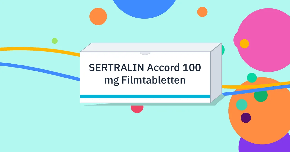 Symbolbild: Packung mit der Aufschrift SERTRALIN Accord 100 mg Filmtabletten (PZN 13979037) – Verfügbarkeit und Bezug in Apotheken in Frankfurt am Main