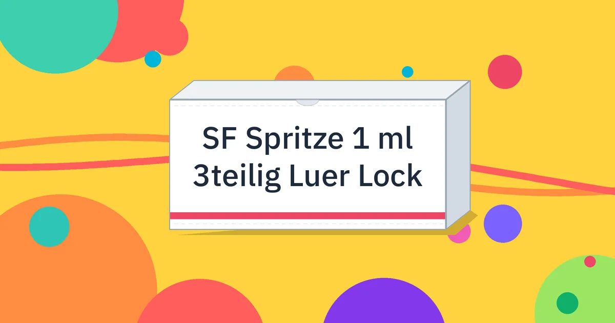 Symbolbild: Packung mit der Aufschrift SF Spritze 1 ml 3teilig Luer Lock (PZN 17579949) – Verfügbarkeit und Bezug in Apotheken in Frankfurt am Main