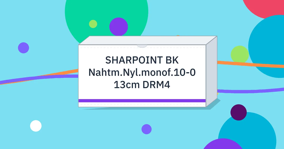 Symbolbild: Packung mit der Aufschrift SHARPOINT BK Nahtm.Nyl.monof.10-0 13cm DRM4 (PZN 17983857) – Verfügbarkeit und Bezug in Apotheken in Frankfurt am Main