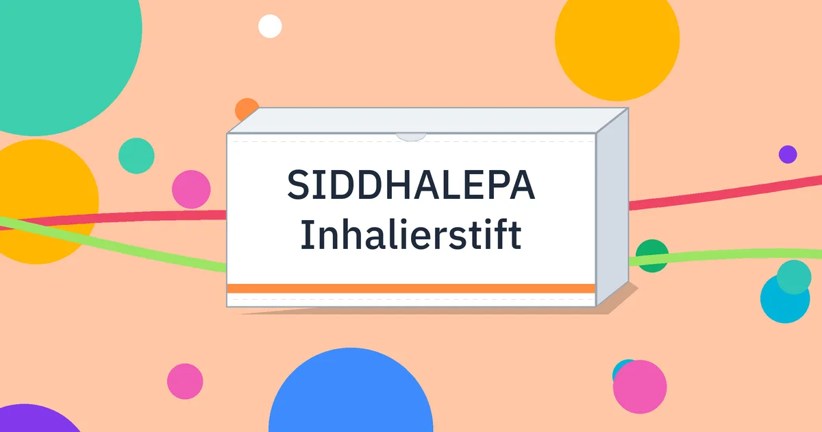 Symbolbild: Packung mit der Aufschrift SIDDHALEPA Inhalierstift (PZN 07596303) – Verfügbarkeit und Bezug in Apotheken in Frankfurt am Main