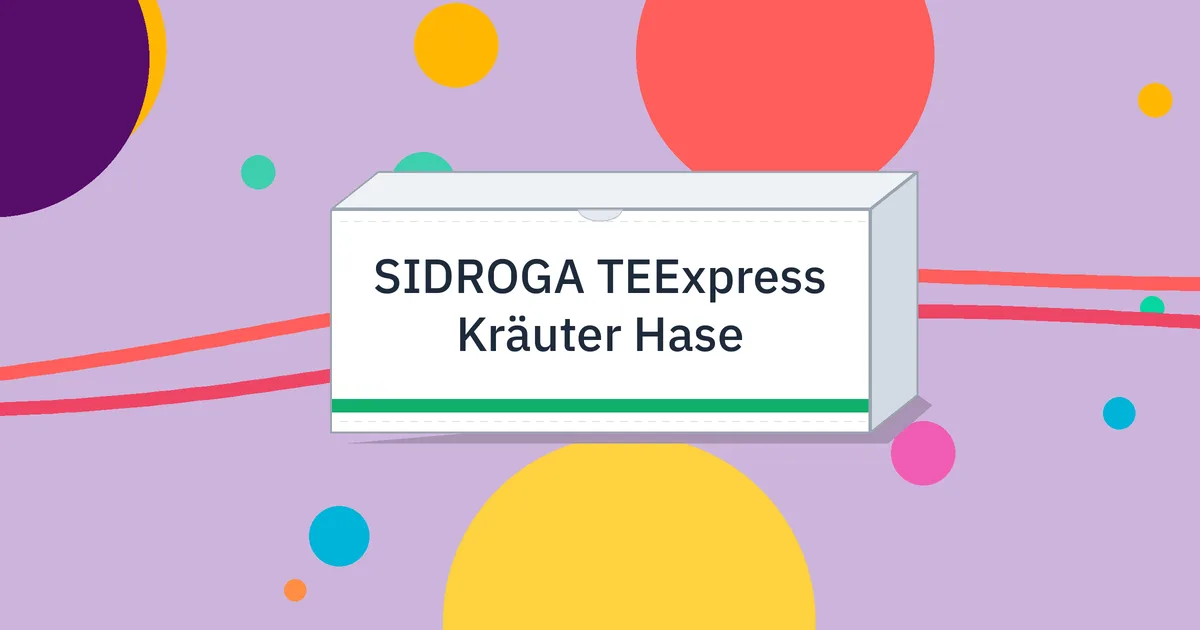 Symbolbild: Packung mit der Aufschrift SIDROGA TEExpress Kräuter Hase (PZN 09082270) – Verfügbarkeit und Bezug in Apotheken in Frankfurt am Main