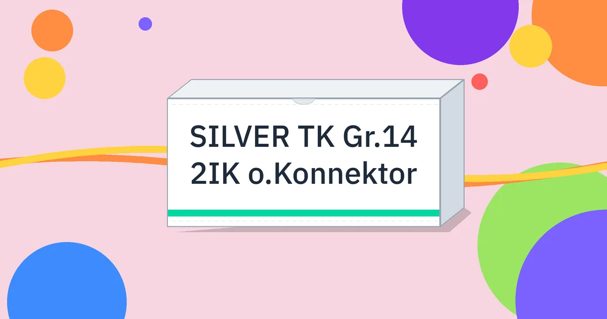Symbolbild: Packung mit der Aufschrift SILVER TK Gr.14 2IK o.Konnektor (PZN 10316951) – Verfügbarkeit und Bezug in Apotheken in Frankfurt am Main