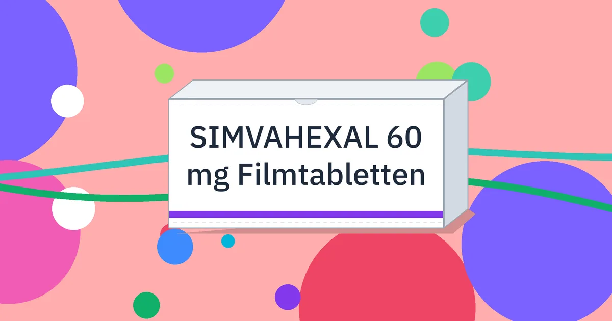 Symbolbild: Packung mit der Aufschrift SIMVAHEXAL 60 mg Filmtabletten (PZN 00515678) – Verfügbarkeit und Bezug in Apotheken in Frankfurt am Main