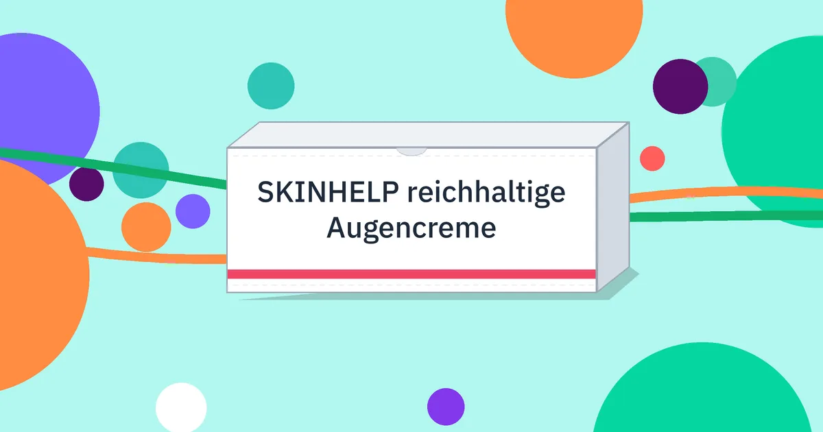 Symbolbild: Packung mit der Aufschrift SKINHELP reichhaltige Augencreme (PZN 14348066) – Verfügbarkeit und Bezug in Apotheken in Frankfurt am Main