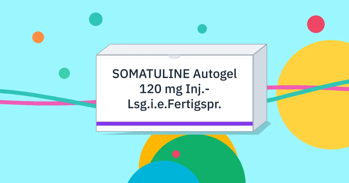 Symbolbild: Packung mit der Aufschrift SOMATULINE Autogel 120 mg Inj.-Lsg.i.e.Fertigspr. (PZN 18815116) – Verfügbarkeit und Bezug in Apotheken in Frankfurt am Main