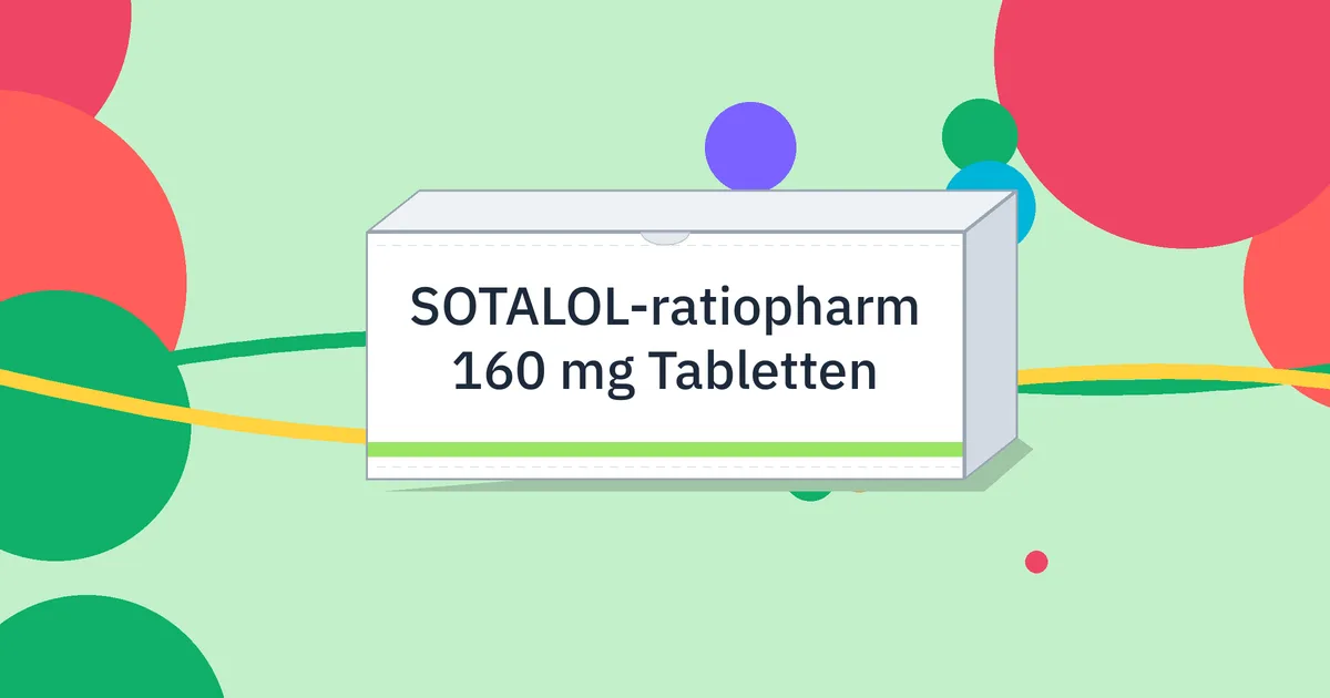 Symbolbild: Packung mit der Aufschrift SOTALOL-ratiopharm 160 mg Tabletten (PZN 04524272) – Verfügbarkeit und Bezug in Apotheken in Frankfurt am Main