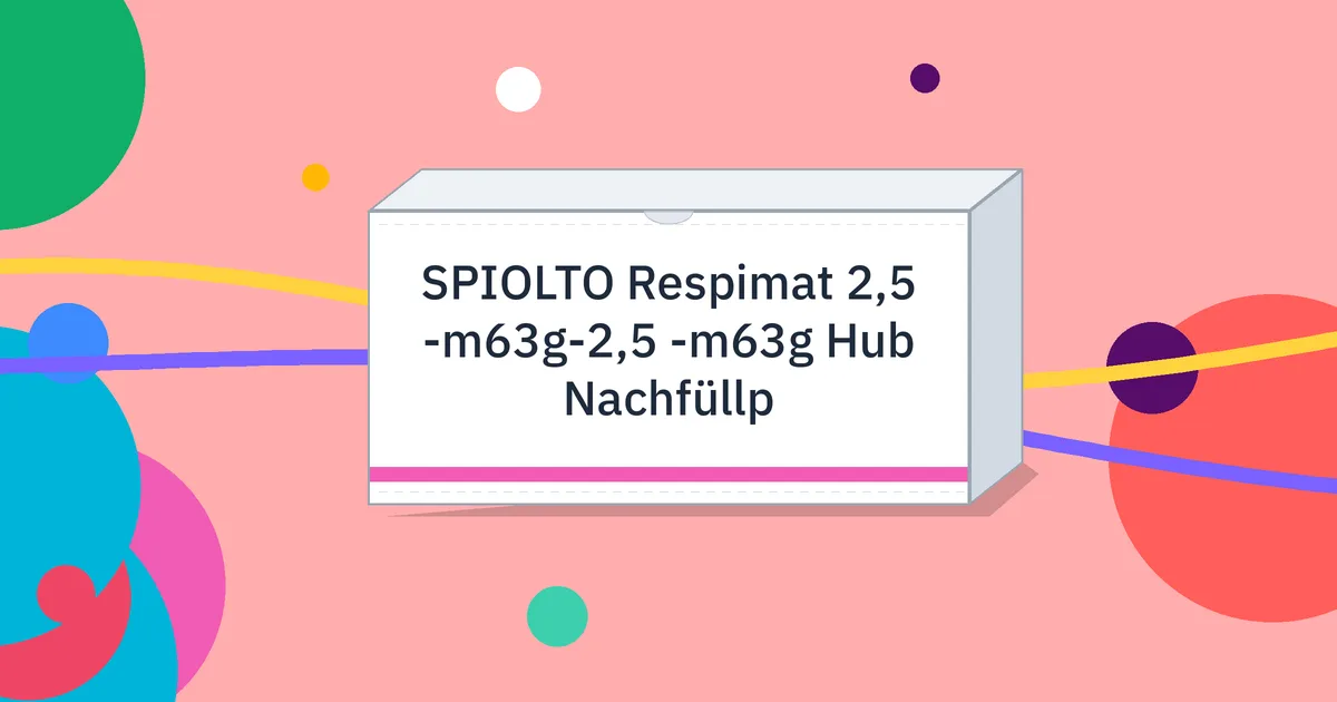 Symbolbild: Packung mit der Aufschrift SPIOLTO Respimat 2,5 -m63g-2,5 -m63g Hub Nachfüllp (PZN 13832765) – Verfügbarkeit und Bezug in Apotheken in Frankfurt am Main