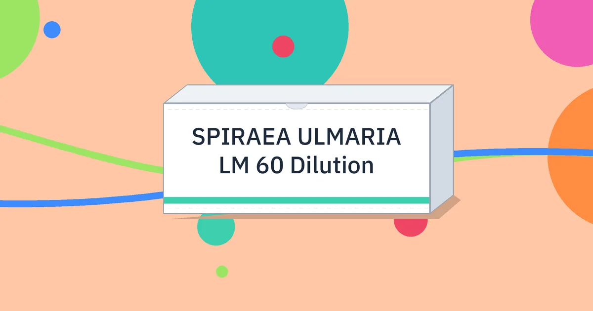 Symbolbild: Packung mit der Aufschrift SPIRAEA ULMARIA LM 60 Dilution (PZN 13196312) – Verfügbarkeit und Bezug in Apotheken in Frankfurt am Main