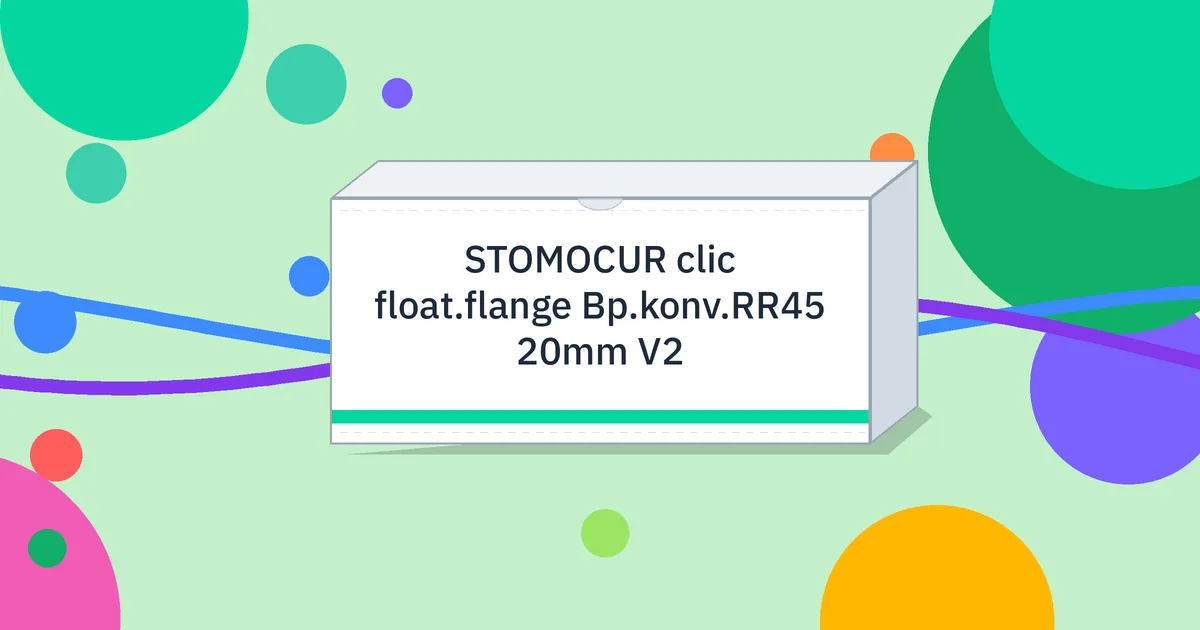 Symbolbild: Packung mit der Aufschrift STOMOCUR clic float.flange Bp.konv.RR45 20mm V2 (PZN 01739724) – Verfügbarkeit und Bezug in Apotheken in Frankfurt am Main