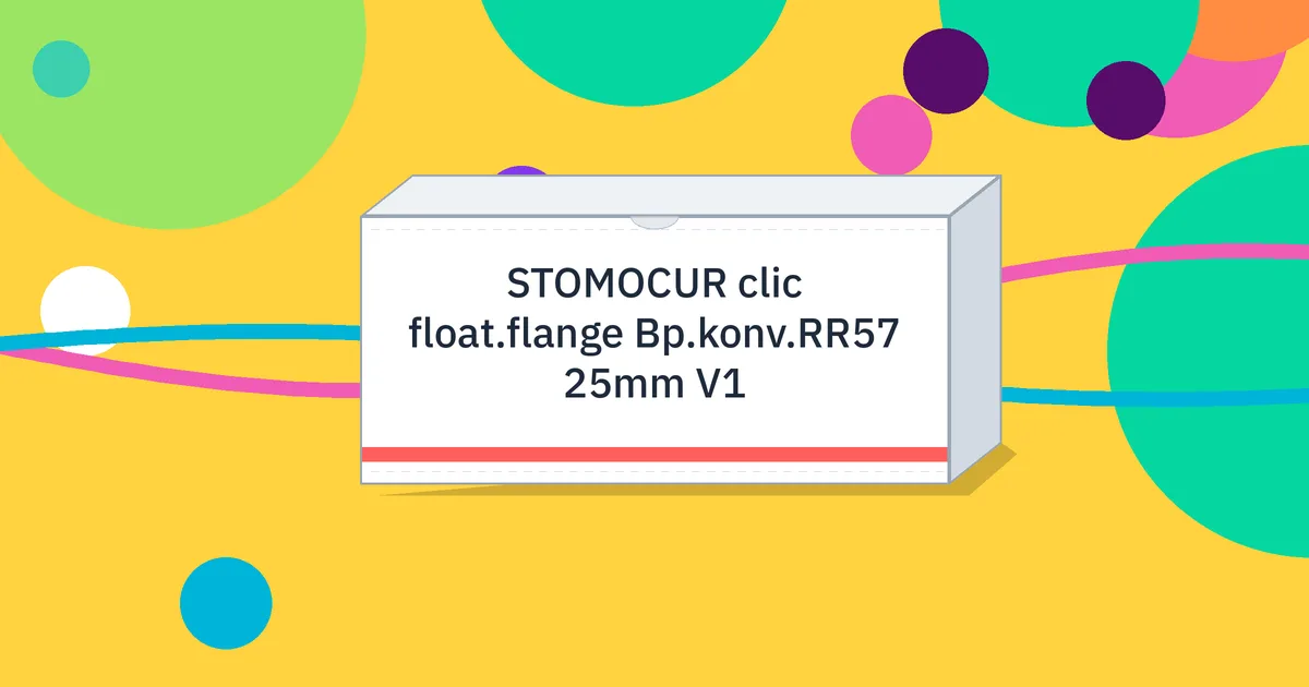 Symbolbild: Packung mit der Aufschrift STOMOCUR clic float.flange Bp.konv.RR57 25mm V1 (PZN 13986876) – Verfügbarkeit und Bezug in Apotheken in Frankfurt am Main