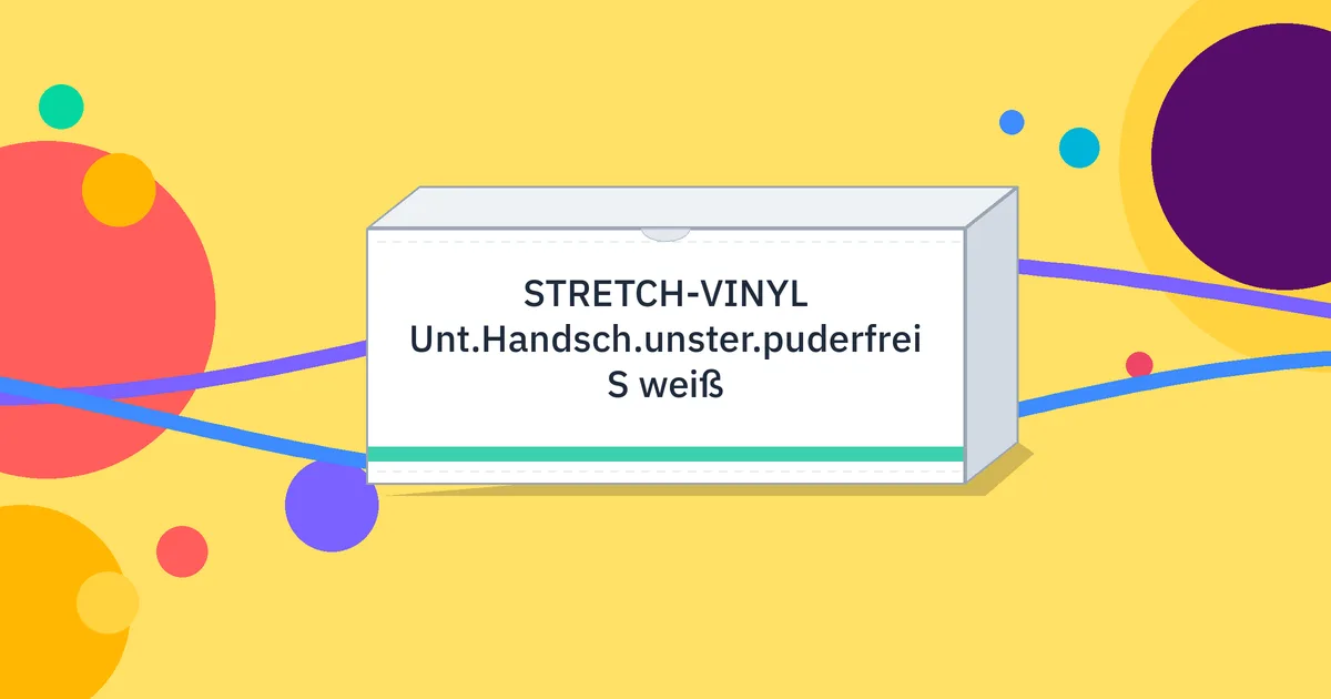 Symbolbild: Packung mit der Aufschrift STRETCH-VINYL Unt.Handsch.unster.puderfrei S weiß (PZN 11069006) – Verfügbarkeit und Bezug in Apotheken in Frankfurt am Main
