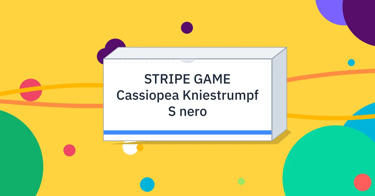 Symbolbild: Packung mit der Aufschrift STRIPE GAME Cassiopea Kniestrumpf S nero (PZN 20209498) – Verfügbarkeit und Bezug in Apotheken in Frankfurt am Main