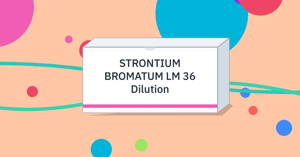 Symbolbild: Packung mit der Aufschrift STRONTIUM BROMATUM LM 36 Dilution (PZN 13202975) – Verfügbarkeit und Bezug in Apotheken in Frankfurt am Main
