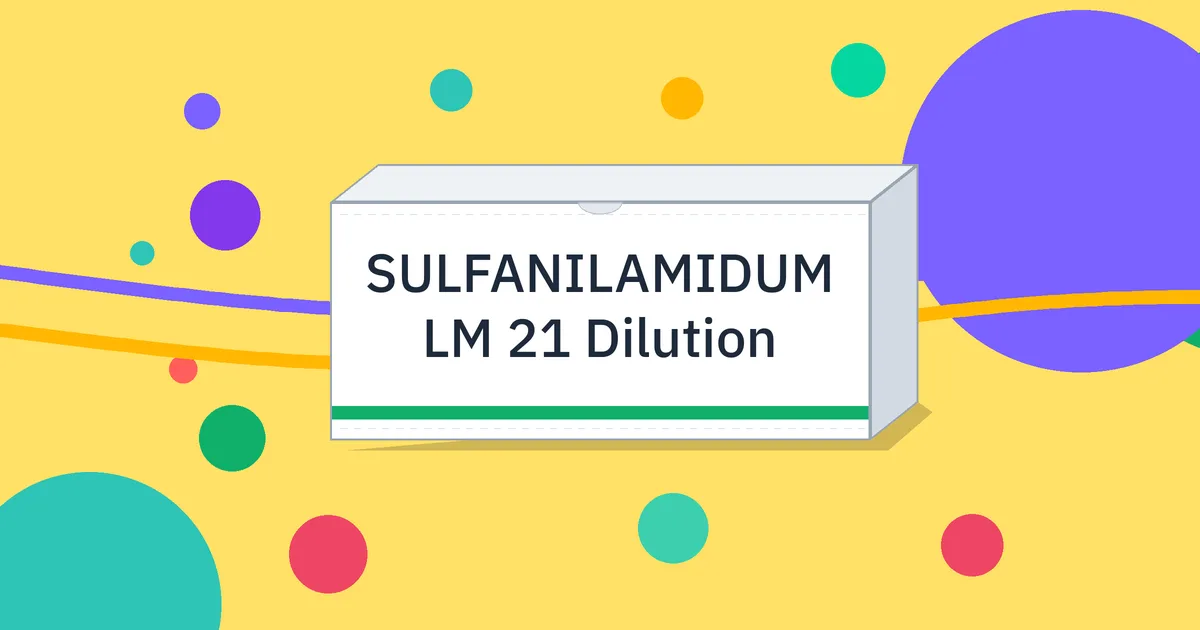 Symbolbild: Packung mit der Aufschrift SULFANILAMIDUM LM 21 Dilution (PZN 13209150) – Verfügbarkeit und Bezug in Apotheken in Frankfurt am Main