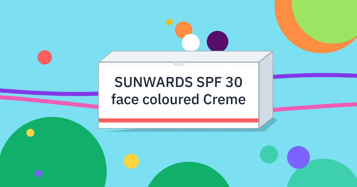 Symbolbild: Packung mit der Aufschrift SUNWARDS SPF 30 face coloured Creme (PZN 10537907) – Verfügbarkeit und Bezug in Apotheken in Frankfurt am Main