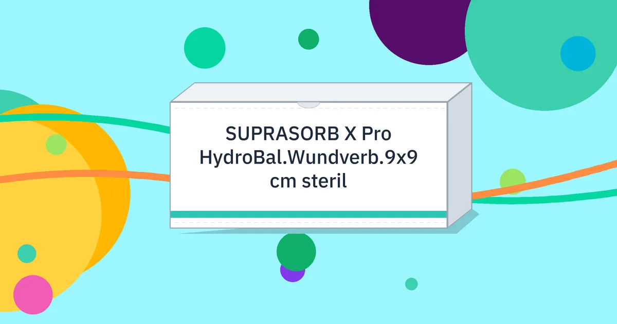 Symbolbild: Packung mit der Aufschrift SUPRASORB X Pro HydroBal.Wundverb.9x9 cm steril (PZN 20846354) – Verfügbarkeit und Bezug in Apotheken in Frankfurt am Main