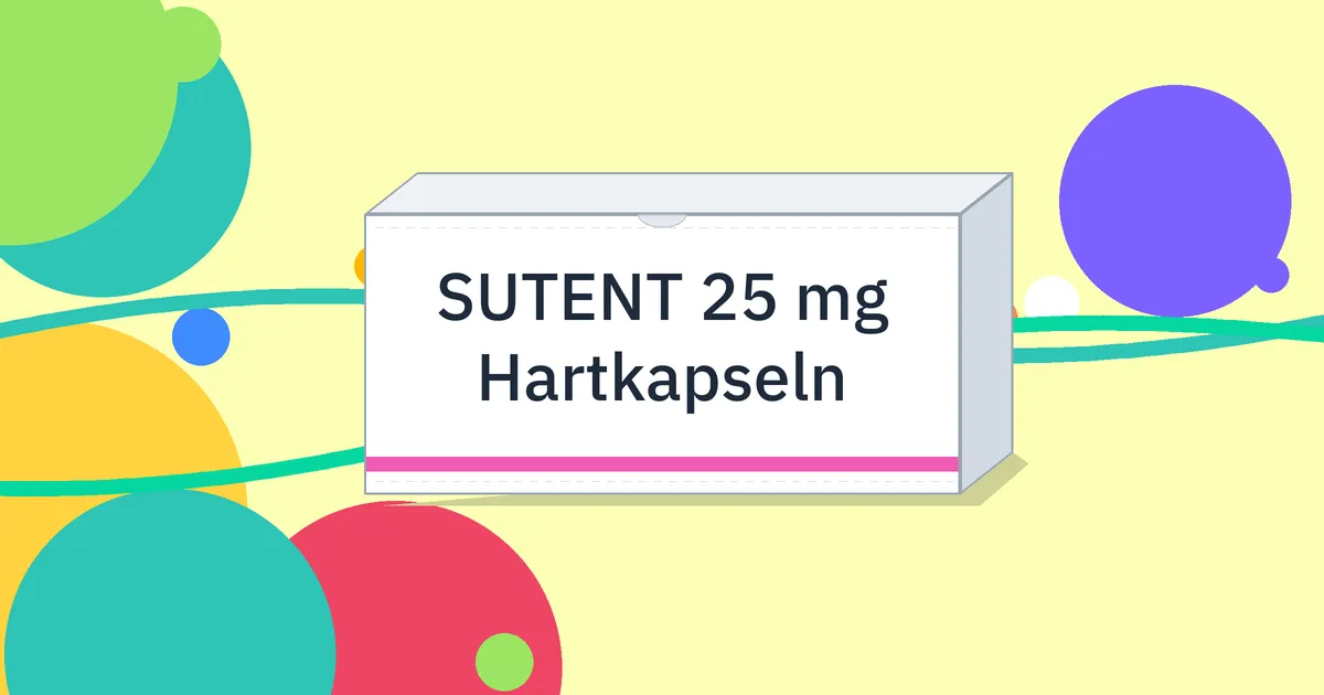 Symbolbild: Packung mit der Aufschrift SUTENT 25 mg Hartkapseln (PZN 12346778) – Verfügbarkeit und Bezug in Apotheken in Frankfurt am Main