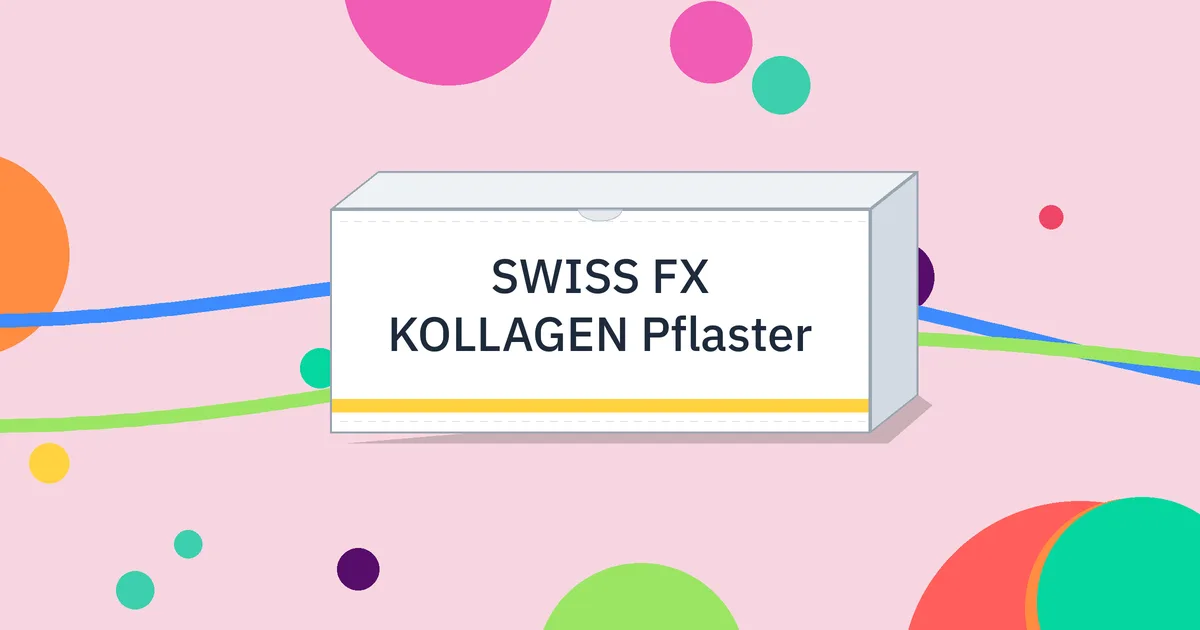 Symbolbild: Packung mit der Aufschrift SWISS FX KOLLAGEN Pflaster (PZN 19640038) – Verfügbarkeit und Bezug in Apotheken in Frankfurt am Main