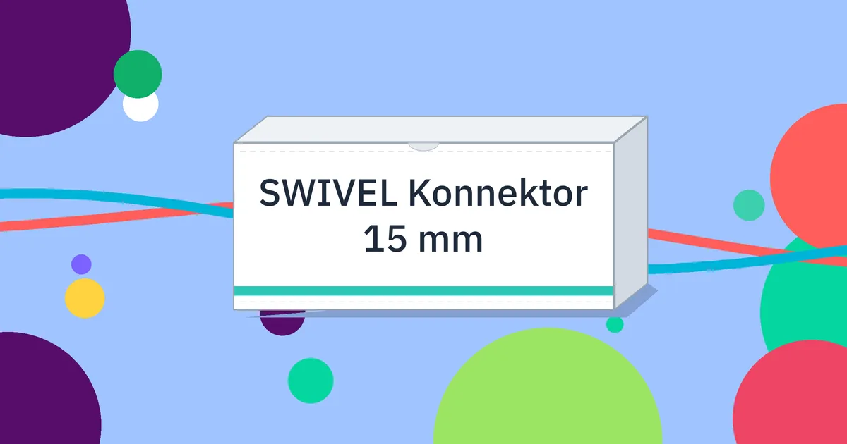 Symbolbild: Packung mit der Aufschrift SWIVEL Konnektor 15 mm (PZN 07587304) – Verfügbarkeit und Bezug in Apotheken in Frankfurt am Main