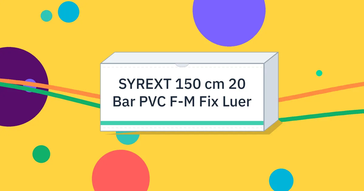 Symbolbild: Packung mit der Aufschrift SYREXT 150 cm 20 Bar PVC F-M Fix Luer (PZN 17899039) – Verfügbarkeit und Bezug in Apotheken in Frankfurt am Main