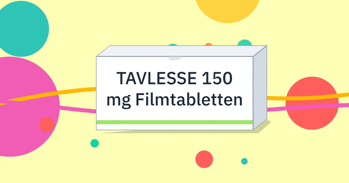 Symbolbild: Packung mit der Aufschrift TAVLESSE 150 mg Filmtabletten (PZN 20052281) – Verfügbarkeit und Bezug in Apotheken in Frankfurt am Main