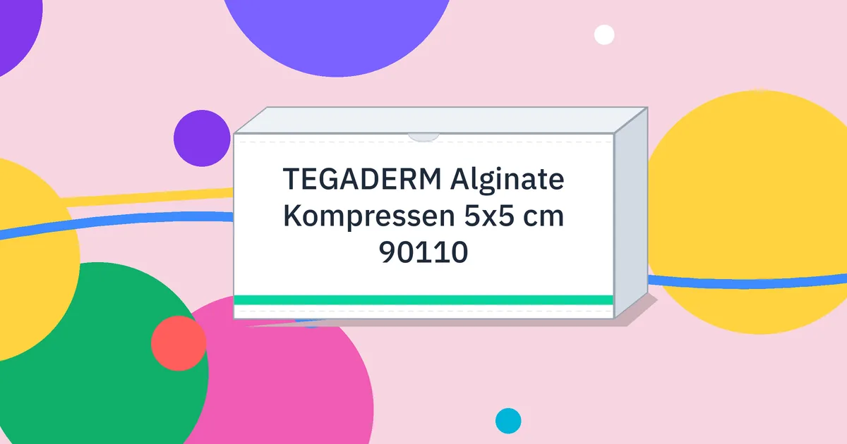 Symbolbild: Packung mit der Aufschrift TEGADERM Alginate Kompressen 5x5 cm 90110 (PZN 11846349) – Verfügbarkeit und Bezug in Apotheken in Frankfurt am Main