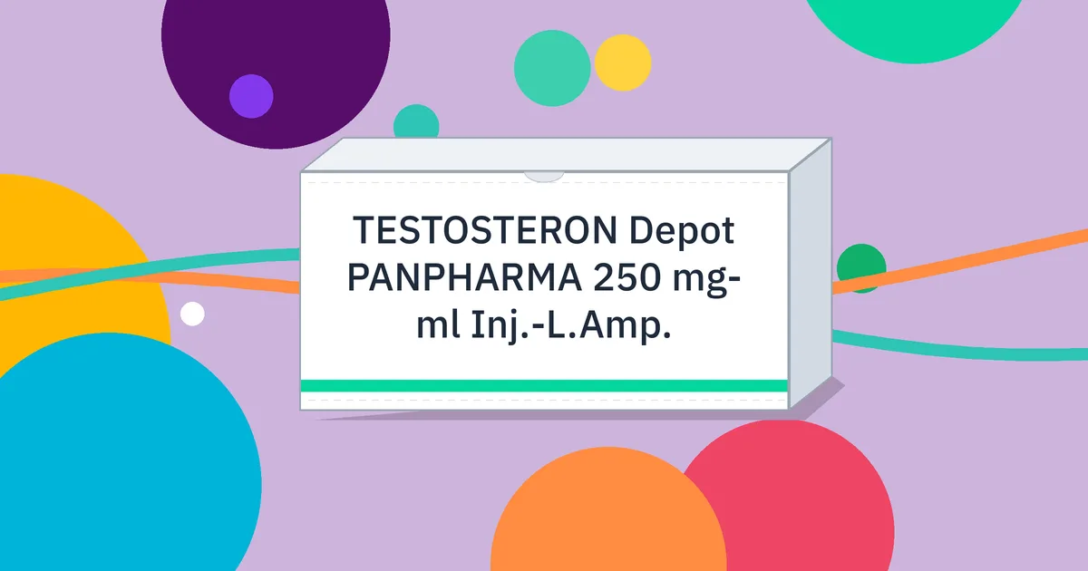 Symbolbild: Packung mit der Aufschrift TESTOSTERON Depot PANPHARMA 250 mg-ml Inj.-L.Amp. (PZN 16200379) – Verfügbarkeit und Bezug in Apotheken in Frankfurt am Main