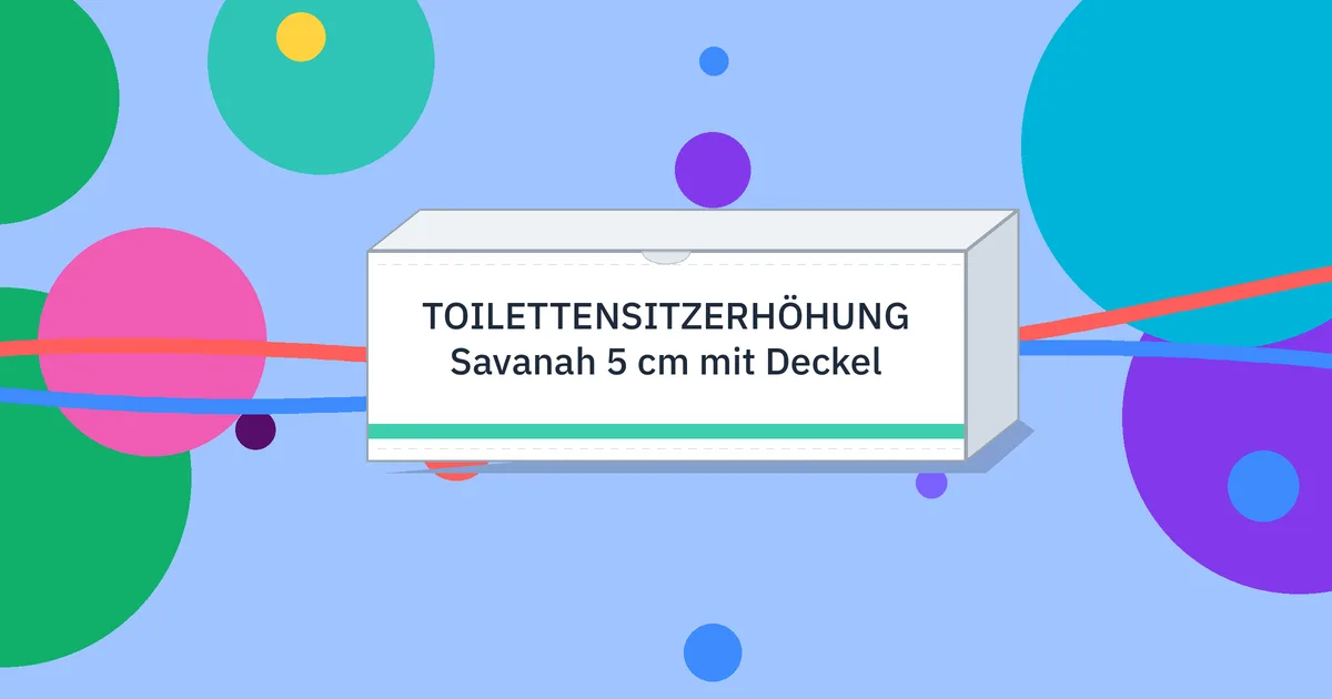 Symbolbild: Packung mit der Aufschrift TOILETTENSITZERHÖHUNG Savanah 5 cm mit Deckel (PZN 03799943) – Verfügbarkeit und Bezug in Apotheken in Frankfurt am Main