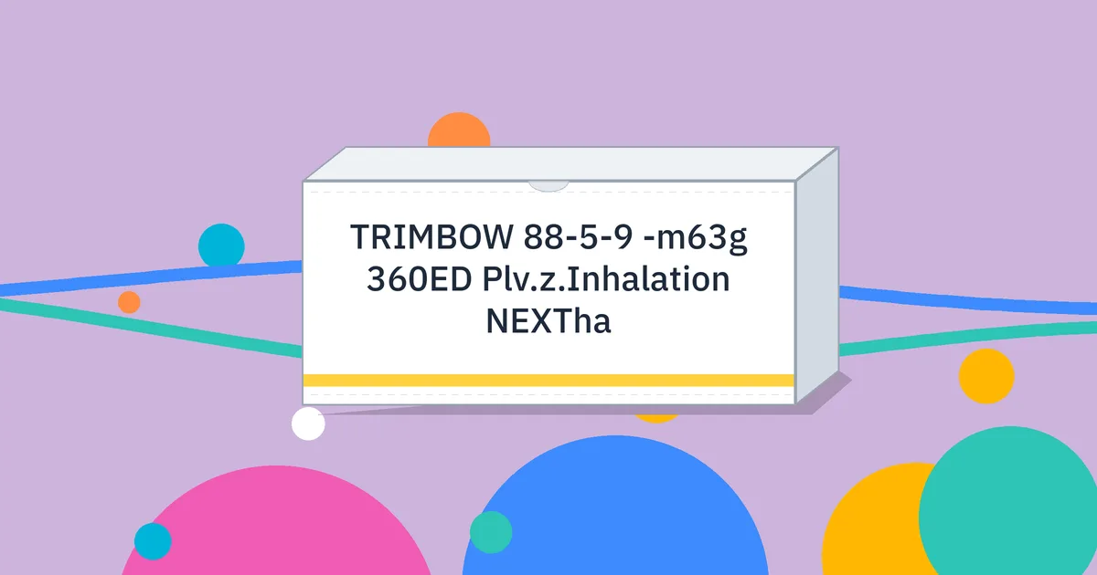 Symbolbild: Packung mit der Aufschrift TRIMBOW 88-5-9 -m63g 360ED Plv.z.Inhalation NEXTha (PZN 19119821) – Verfügbarkeit und Bezug in Apotheken in Frankfurt am Main