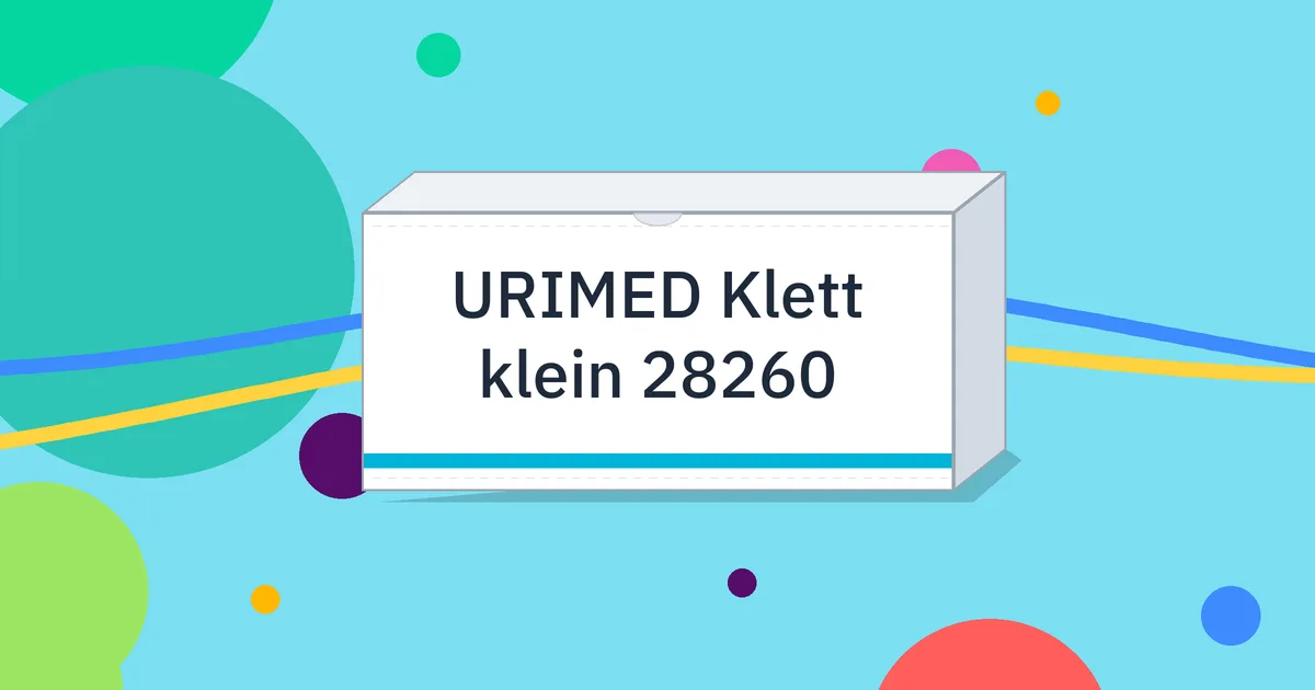 Symbolbild: Packung mit der Aufschrift URIMED Klett klein 28260 (PZN 03501814) – Verfügbarkeit und Bezug in Apotheken in Frankfurt am Main