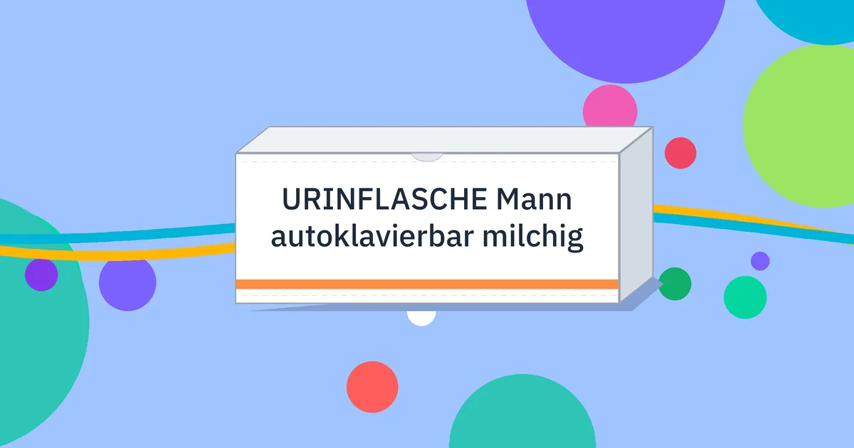 Symbolbild: Packung mit der Aufschrift URINFLASCHE Mann autoklavierbar milchig (PZN 13985084) – Verfügbarkeit und Bezug in Apotheken in Frankfurt am Main