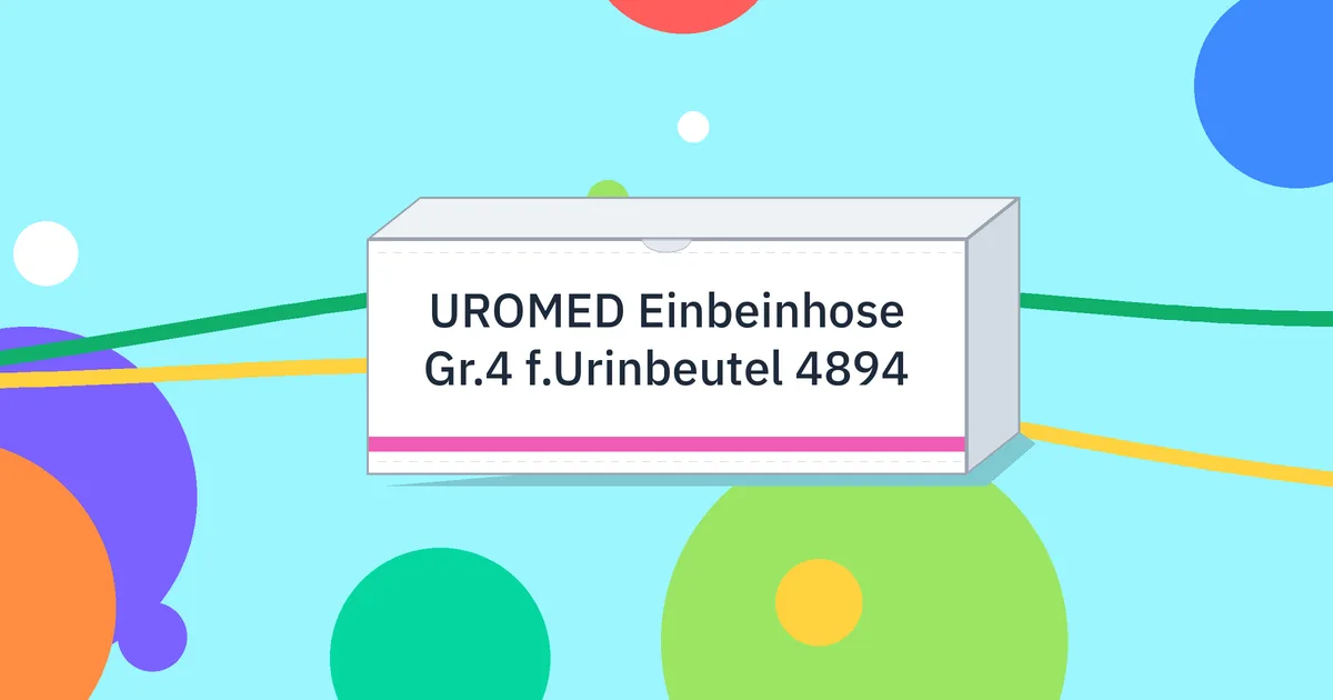 Symbolbild: Packung mit der Aufschrift UROMED Einbeinhose Gr.4 f.Urinbeutel 4894 (PZN 04743620) – Verfügbarkeit und Bezug in Apotheken in Frankfurt am Main