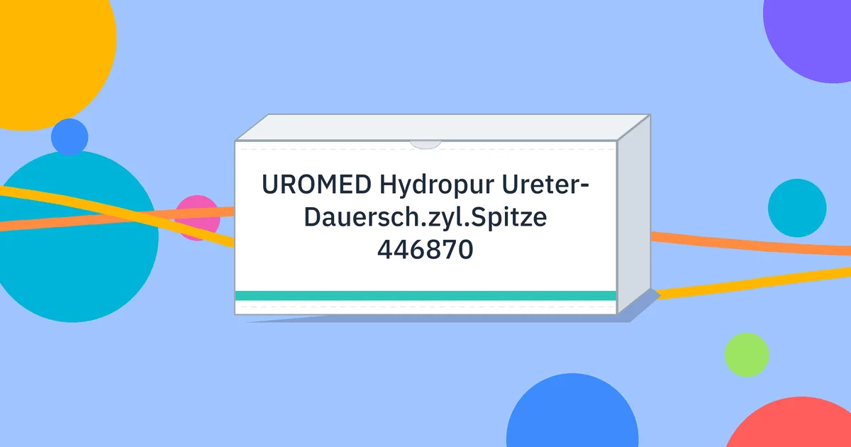 Symbolbild: Packung mit der Aufschrift UROMED Hydropur Ureter-Dauersch.zyl.Spitze 446870 (PZN 11371610) – Verfügbarkeit und Bezug in Apotheken in Frankfurt am Main