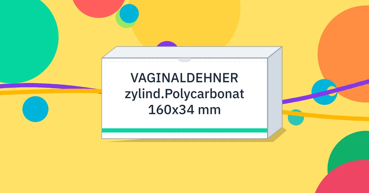 Symbolbild: Packung mit der Aufschrift VAGINALDEHNER zylind.Polycarbonat 160x34 mm (PZN 04021789) – Verfügbarkeit und Bezug in Apotheken in Frankfurt am Main