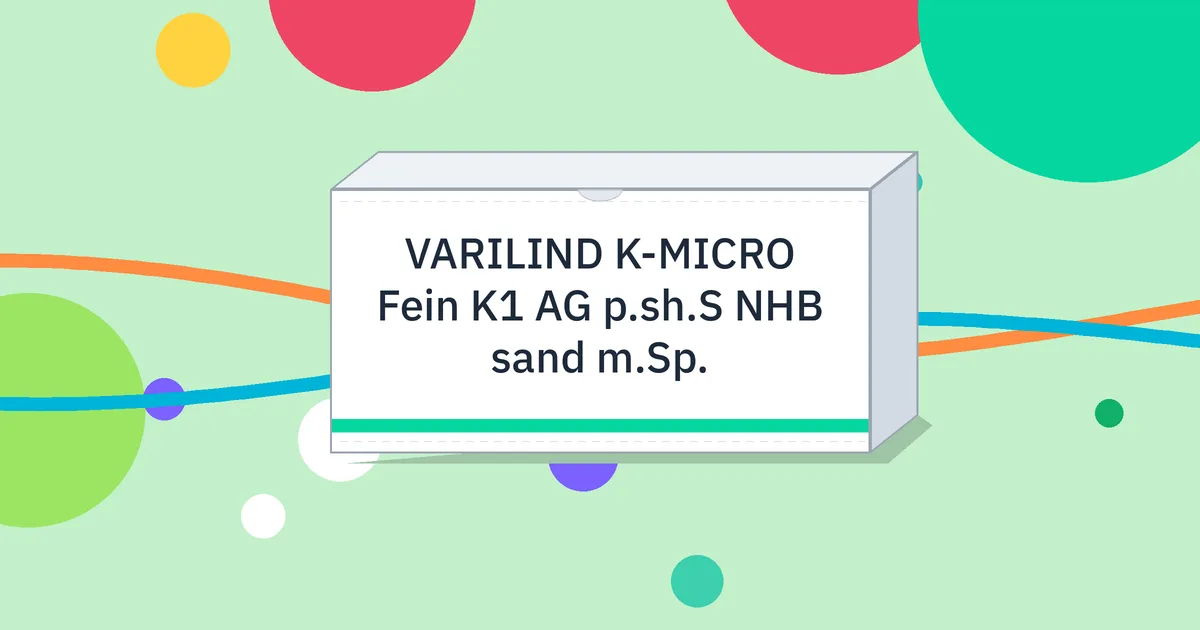 Symbolbild: Packung mit der Aufschrift VARILIND K-MICRO Fein K1 AG p.sh.S NHB sand m.Sp. (PZN 20554462) – Verfügbarkeit und Bezug in Apotheken in Frankfurt am Main