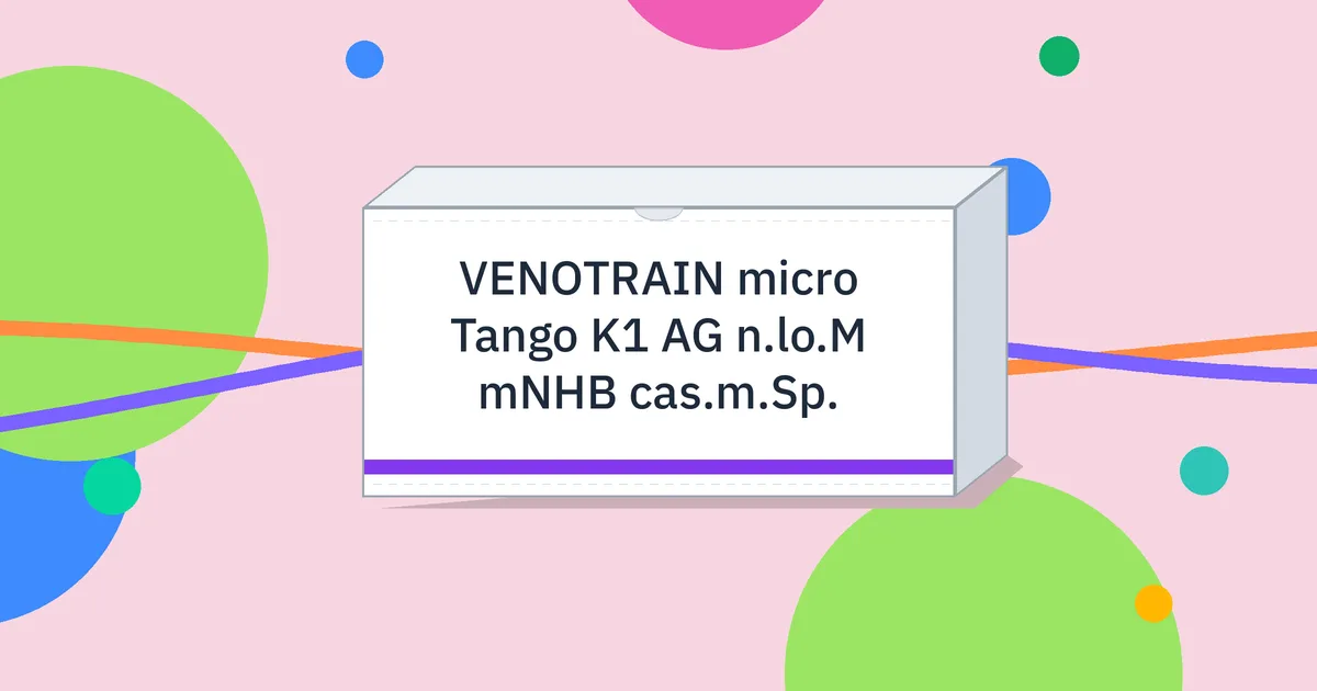 Symbolbild: Packung mit der Aufschrift VENOTRAIN micro Tango K1 AG n.lo.M mNHB cas.m.Sp. (PZN 20763585) – Verfügbarkeit und Bezug in Apotheken in Frankfurt am Main