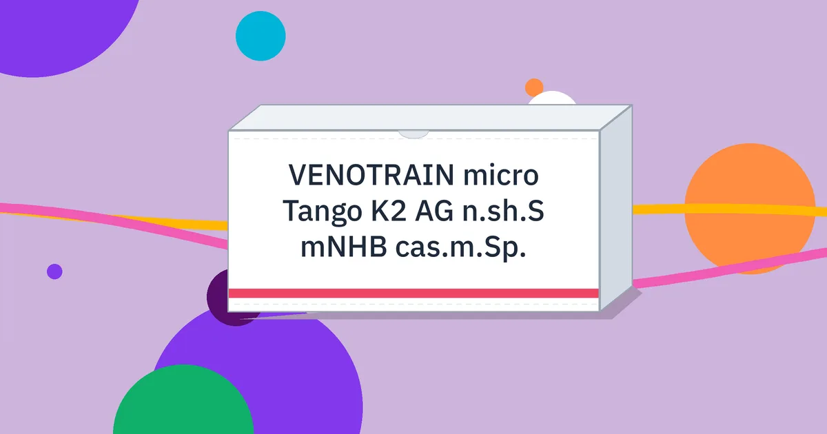 Symbolbild: Packung mit der Aufschrift VENOTRAIN micro Tango K2 AG n.sh.S mNHB cas.m.Sp. (PZN 20763705) – Verfügbarkeit und Bezug in Apotheken in Frankfurt am Main