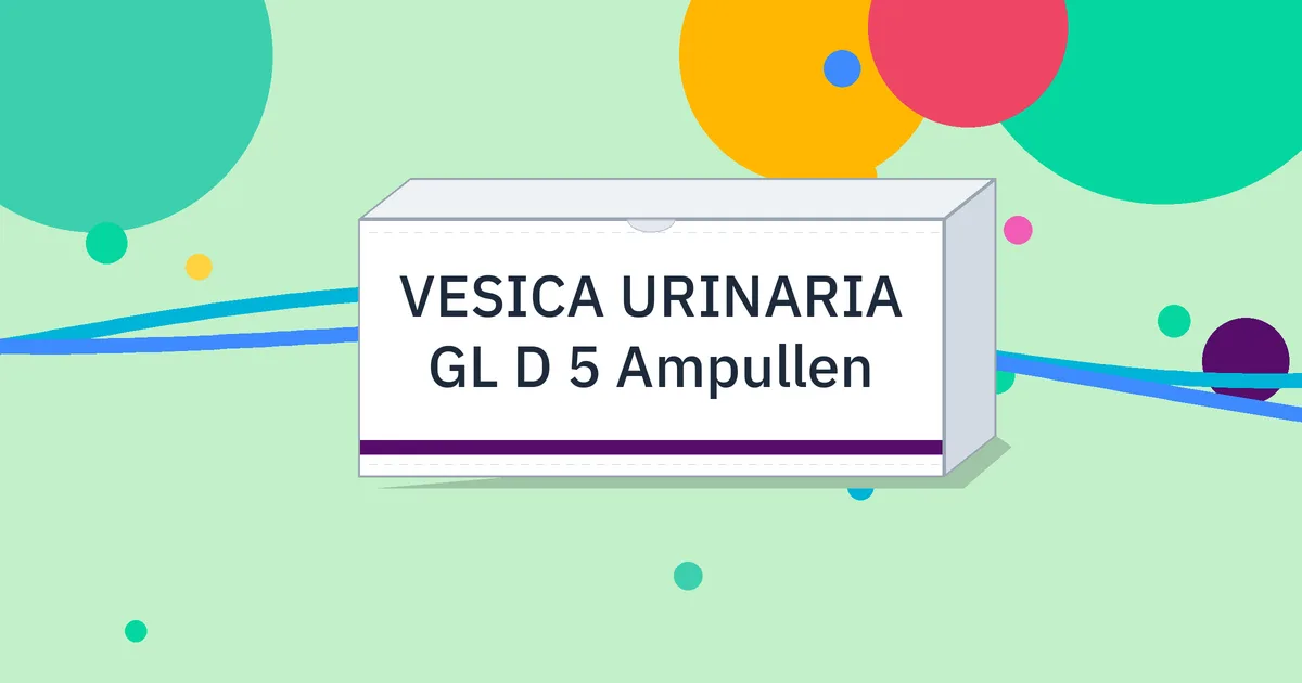 Symbolbild: Packung mit der Aufschrift VESICA URINARIA GL D 5 Ampullen (PZN 03353791) – Verfügbarkeit und Bezug in Apotheken in Frankfurt am Main
