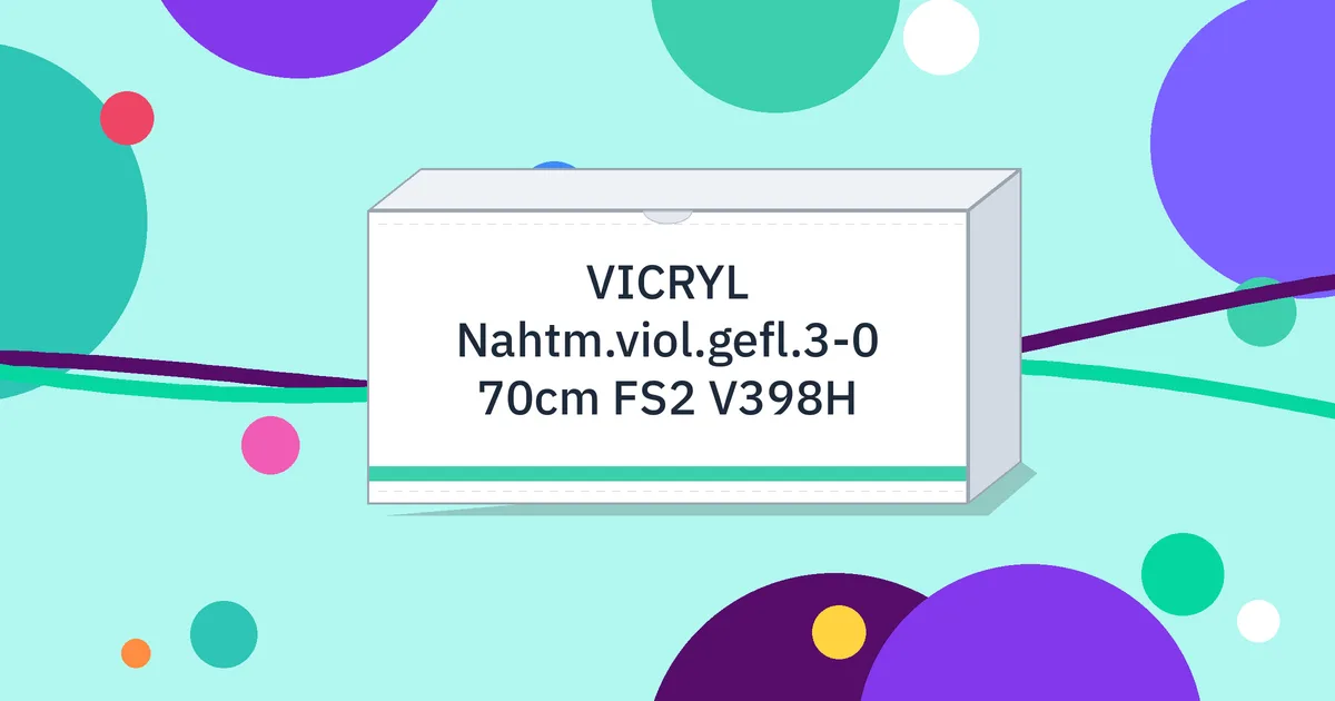 Symbolbild: Packung mit der Aufschrift VICRYL Nahtm.viol.gefl.3-0 70cm FS2 V398H (PZN 16809844) – Verfügbarkeit und Bezug in Apotheken in Frankfurt am Main