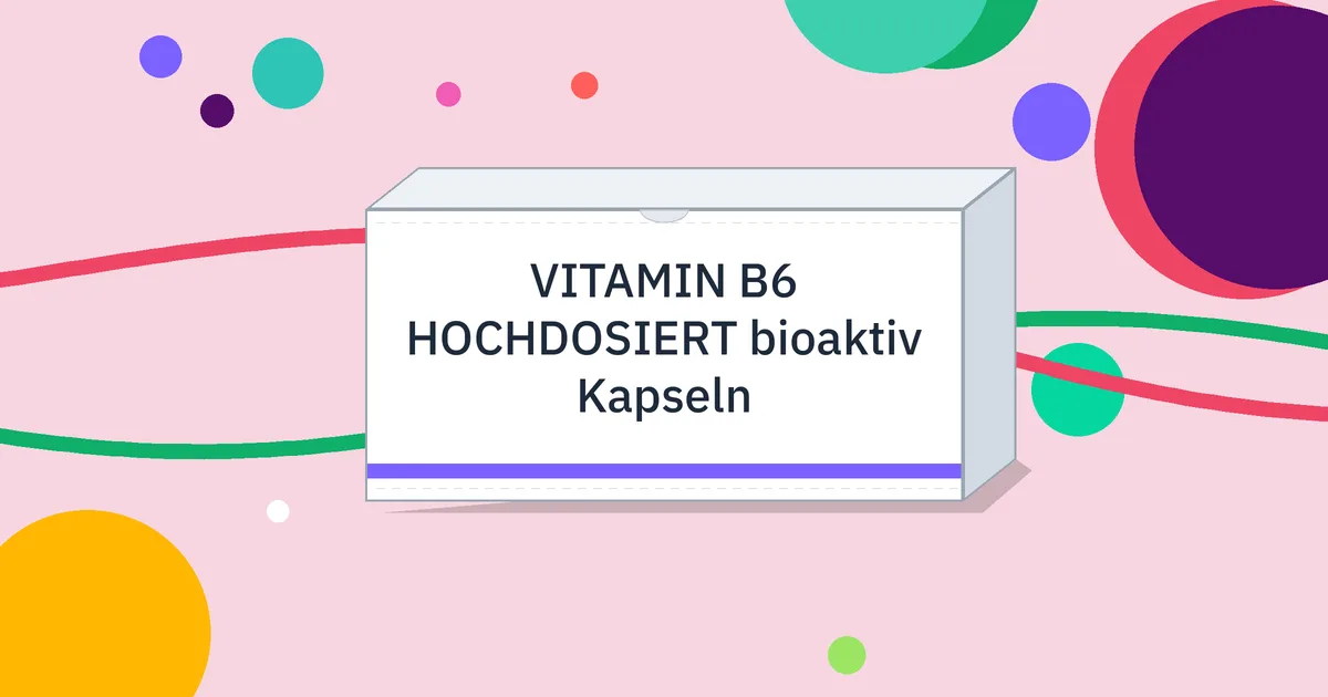 Symbolbild: Packung mit der Aufschrift VITAMIN B6 HOCHDOSIERT bioaktiv Kapseln (PZN 19099739) – Verfügbarkeit und Bezug in Apotheken in Frankfurt am Main