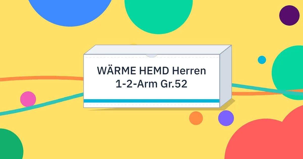 Symbolbild: Packung mit der Aufschrift WÄRME HEMD Herren 1-2-Arm Gr.52 (PZN 02445841) – Verfügbarkeit und Bezug in Apotheken in Frankfurt am Main