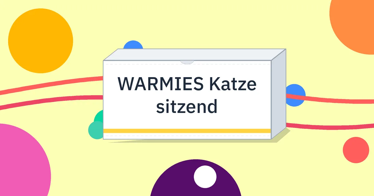 Symbolbild: Packung mit der Aufschrift WARMIES Katze sitzend (PZN 19292784) – Verfügbarkeit und Bezug in Apotheken in Frankfurt am Main