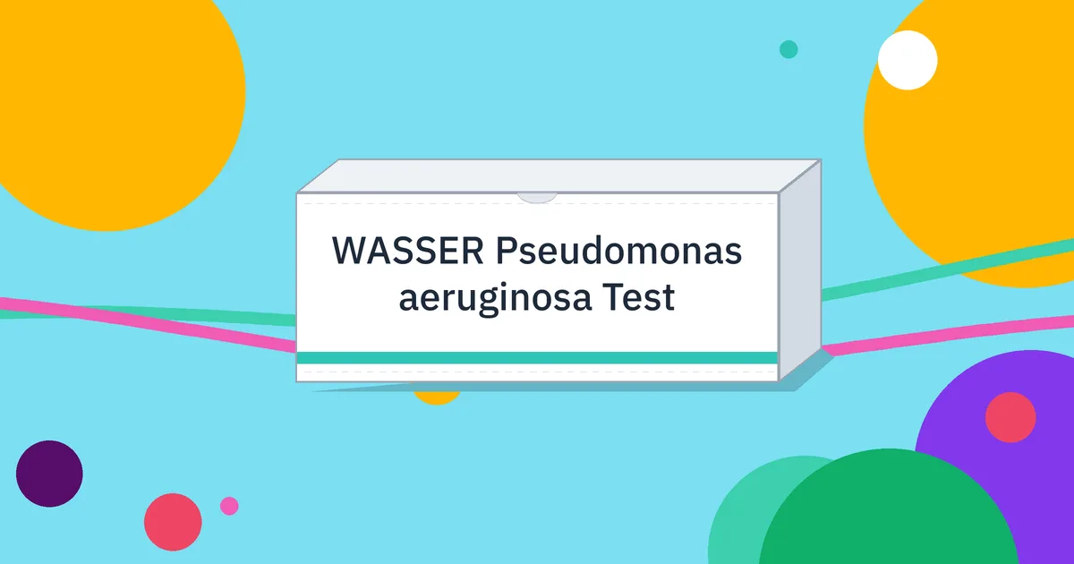 Symbolbild: Packung mit der Aufschrift WASSER Pseudomonas aeruginosa Test (PZN 19407112) – Verfügbarkeit und Bezug in Apotheken in Frankfurt am Main