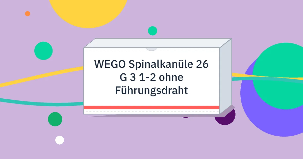 Symbolbild: Packung mit der Aufschrift WEGO Spinalkanüle 26 G 3 1-2 ohne Führungsdraht (PZN 18860022) – Verfügbarkeit und Bezug in Apotheken in Frankfurt am Main